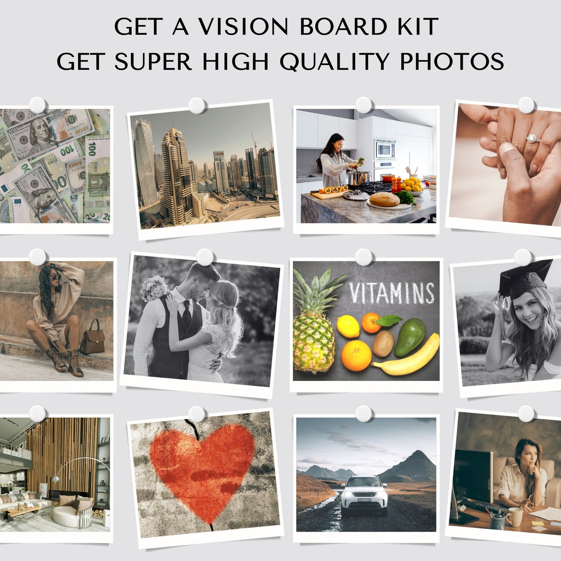 Vision Board Kit 1000 Images Elements Words Affirmation. Digital Vision ...