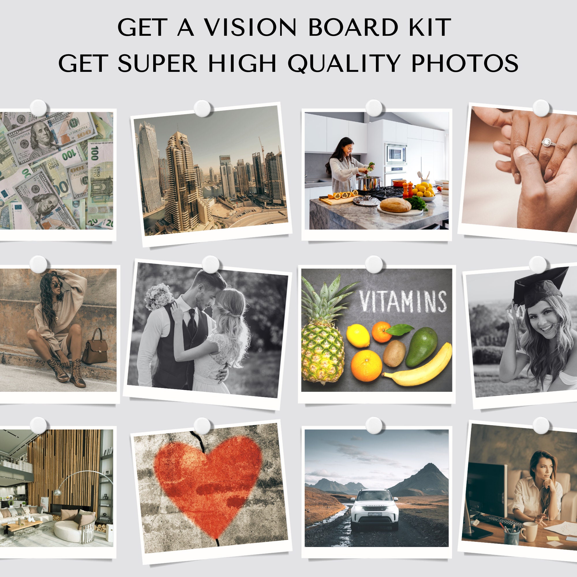 Vision Board Kit 1000 Images Elements Words Affirmation. Digital Vision ...