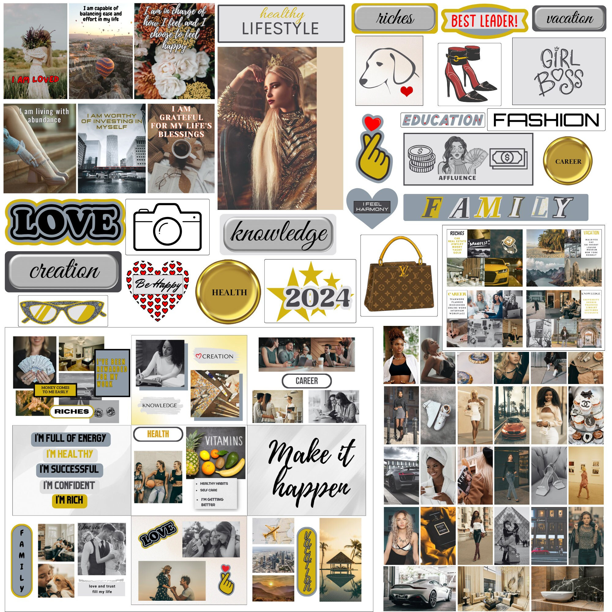 Visualisation Board, Vision Board Images Kit, Inspiration Beige Wall ...