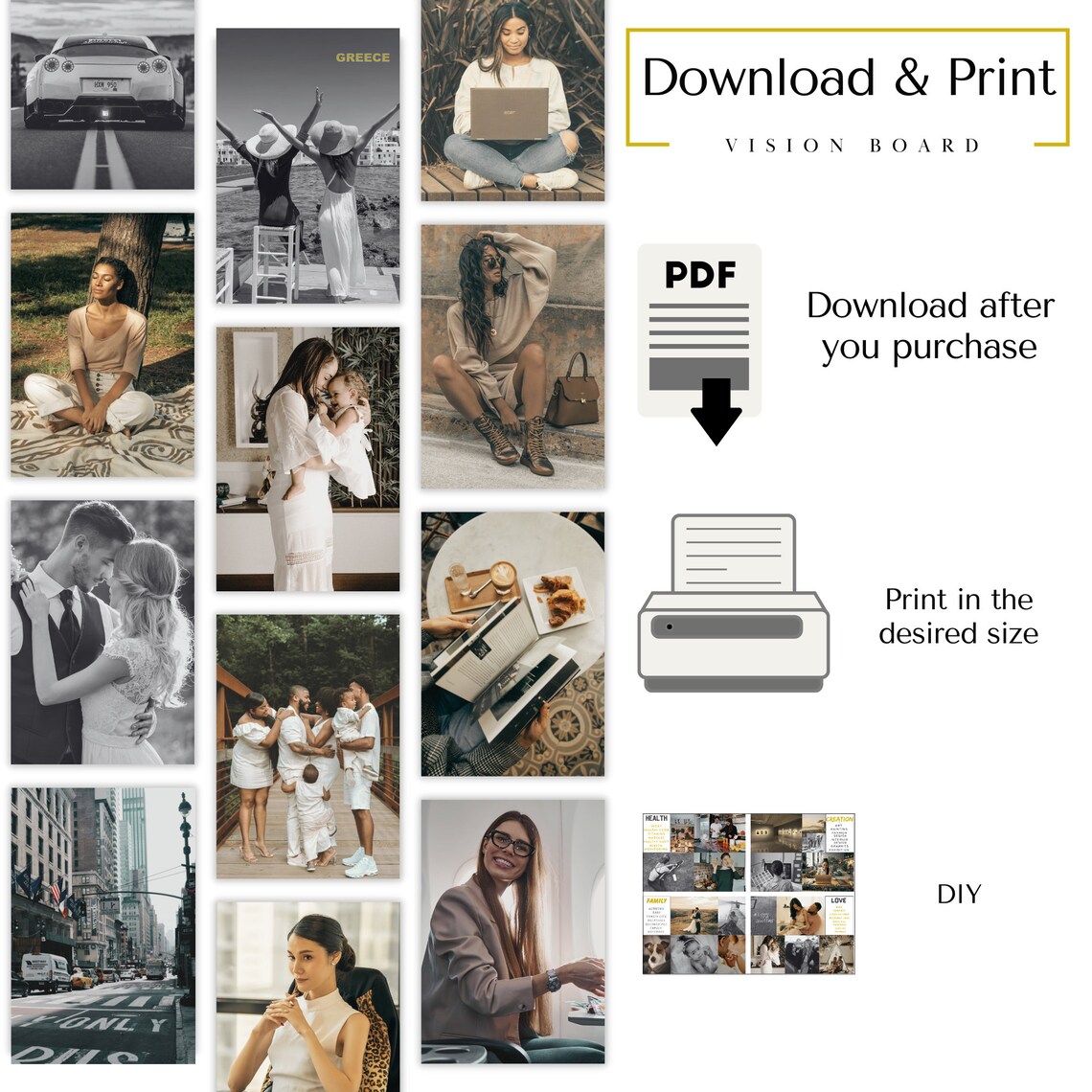 Visualize Future. DIY Vision Board 2024. Instant Download PDF. Life ...