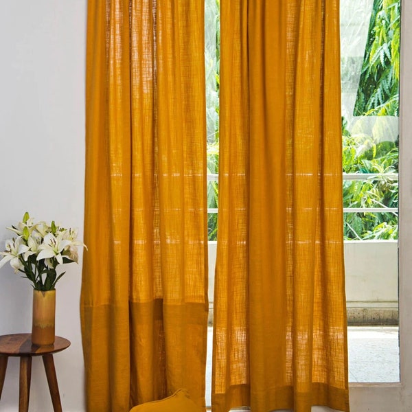 Mustard Kitchen Curtains - Etsy