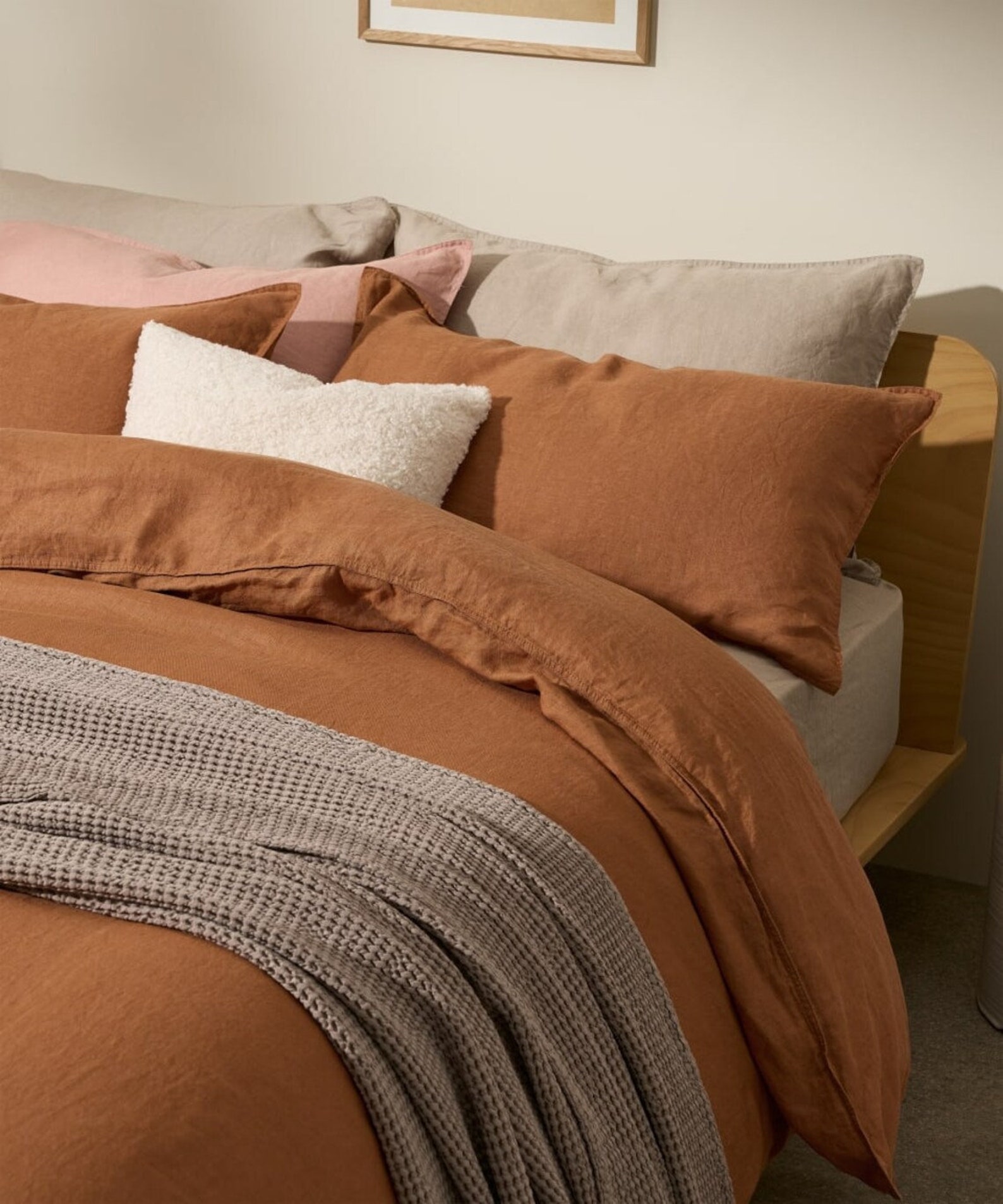 Terracotta Cotton & Linen Duvet Cover Duvet Cover Stonewashed - Etsy