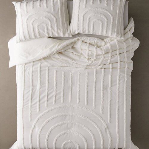 3 Pcs Wave Tufted Cotton Duvet Cover Set Duvet Bedding Set - Etsy