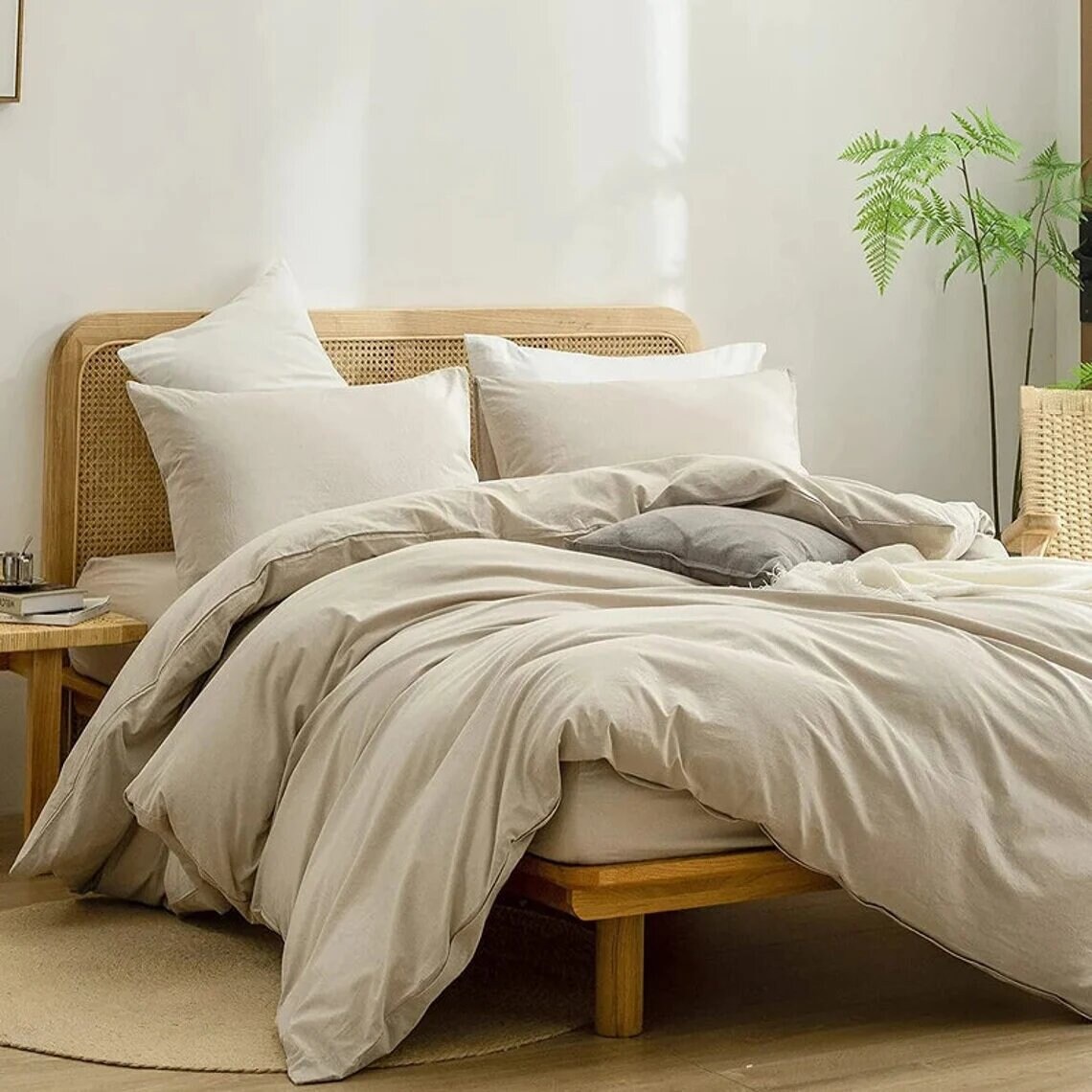 3 Piece Cream Linen Duvet Cover 100% Pure Linen Handmade Pre - Etsy