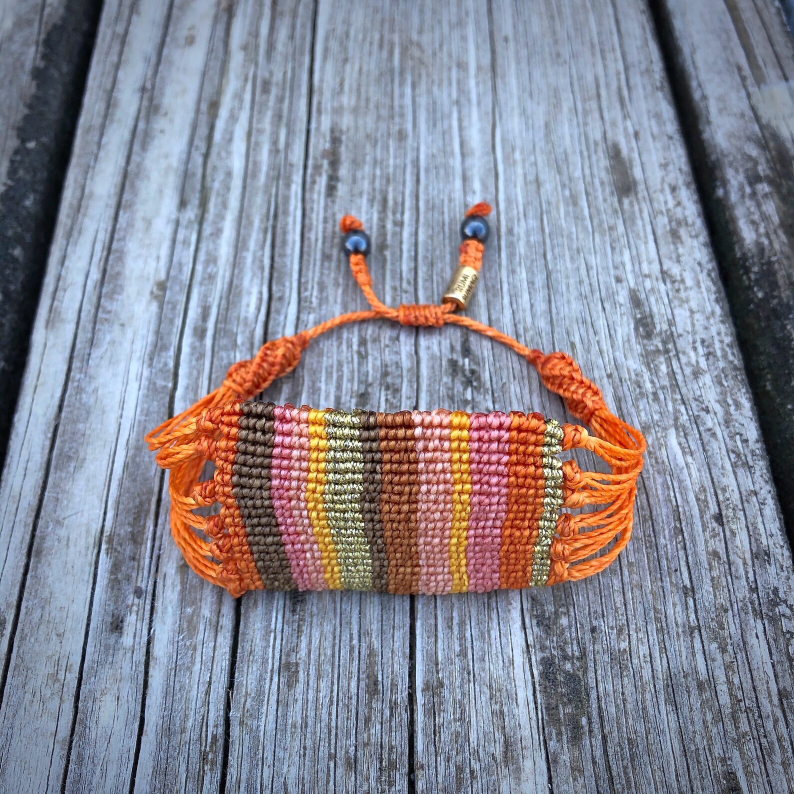 Bohemian Striped Bracelet Bright Bracelet Metallic Gold | Etsy