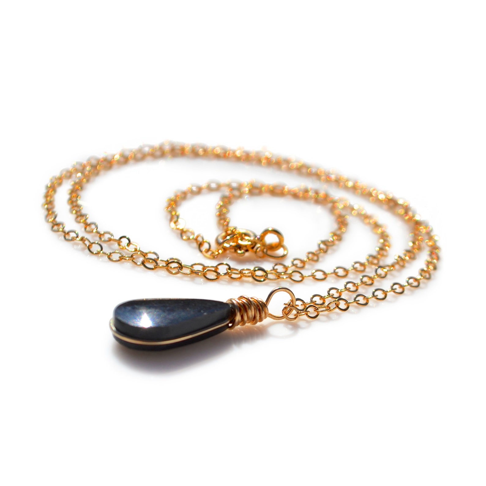 Black Obsidian Necklace Obsidian Jewelry Black Stone - Etsy