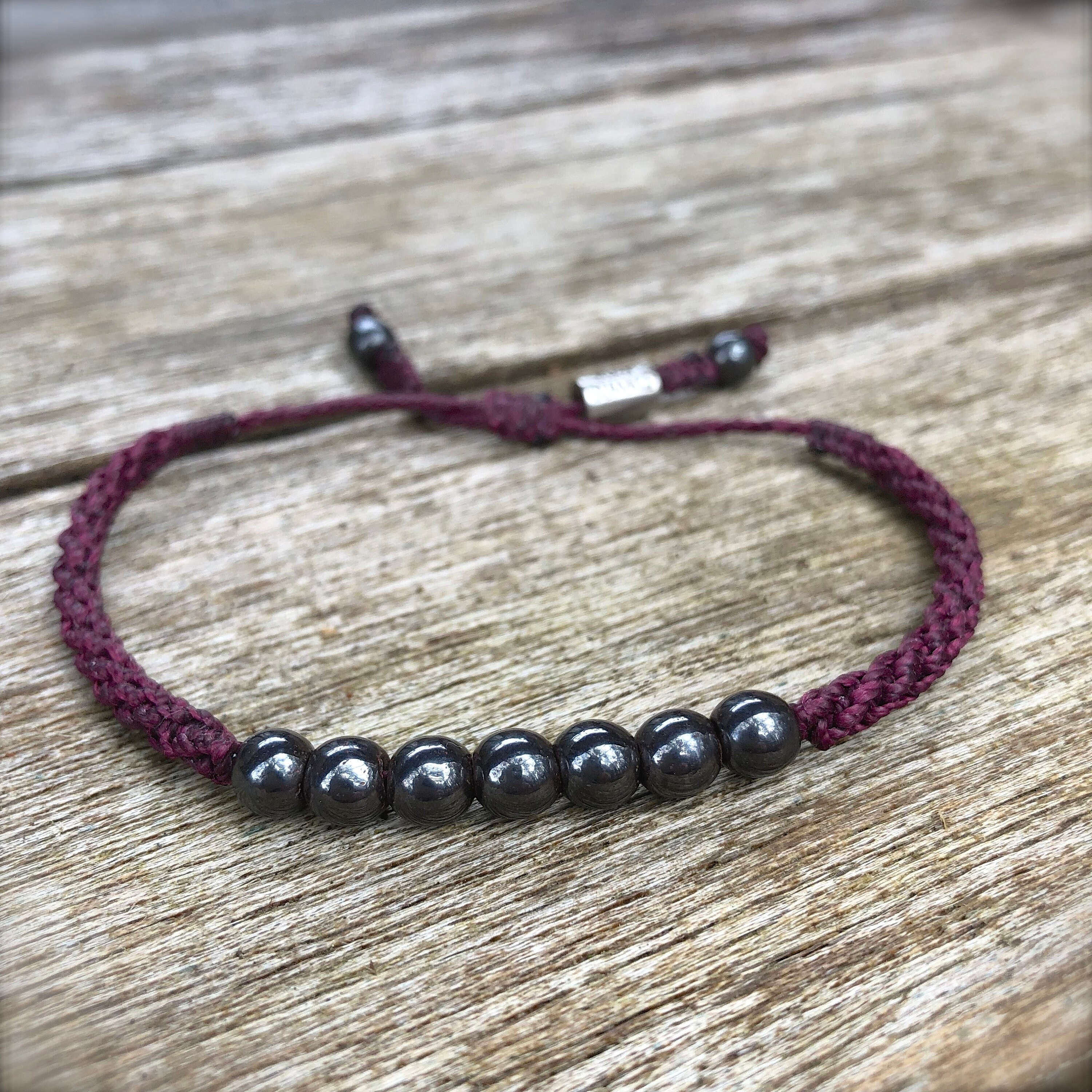 Dark Purple Bracelet Plum Bracelet Purple Cord Bracelet | Etsy