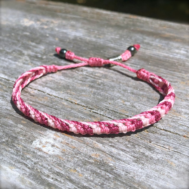 Pink Braided Bracelet | Pink Gift for Daughter | Hot Pink Bracelet ...