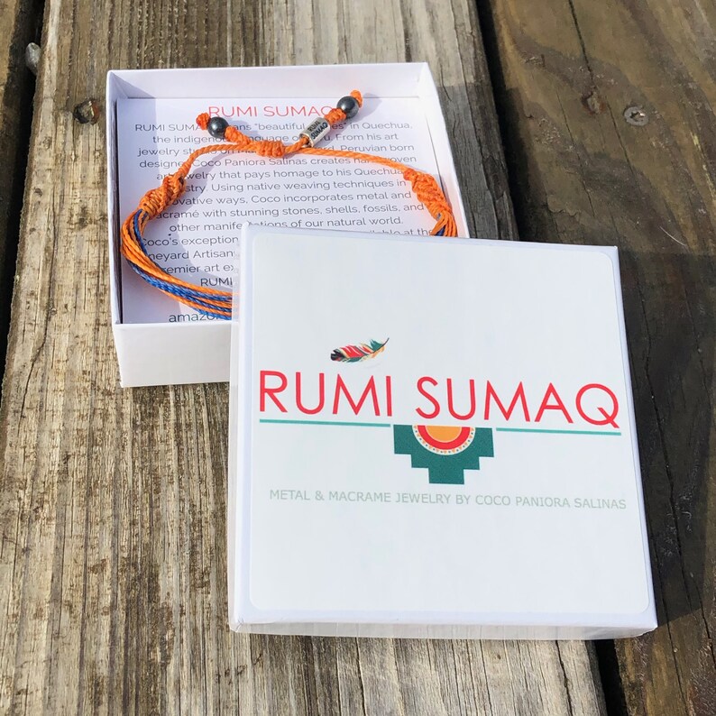 Orange and Blue String Bracelet Blue and Orange Bracelet | Etsy