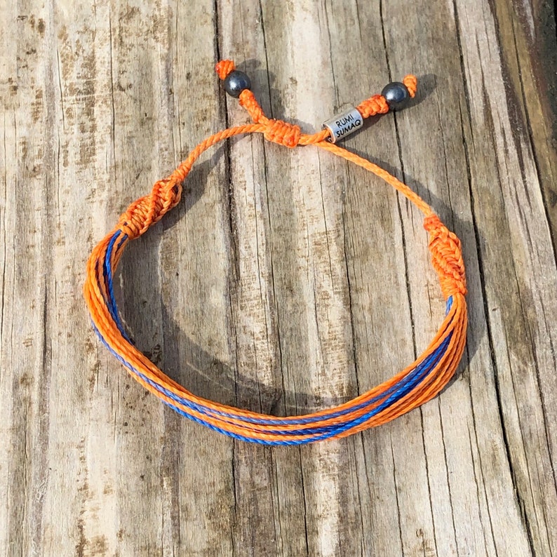 Orange and Blue String Bracelet Blue and Orange Bracelet | Etsy