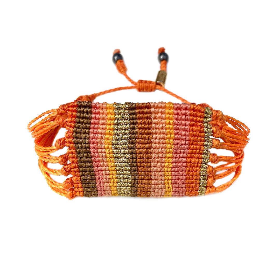 Bohemian Striped Bracelet Bright Bracelet Metallic Gold - Etsy