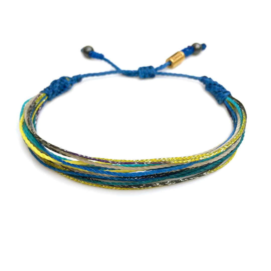 Surfer String Bracelet, Cobalt Blue Wax String Friendship Bracelet ...