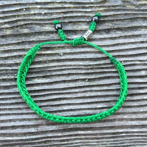 Green Organ Donation Awareness Bracelet, Handmade Adjustable String ...