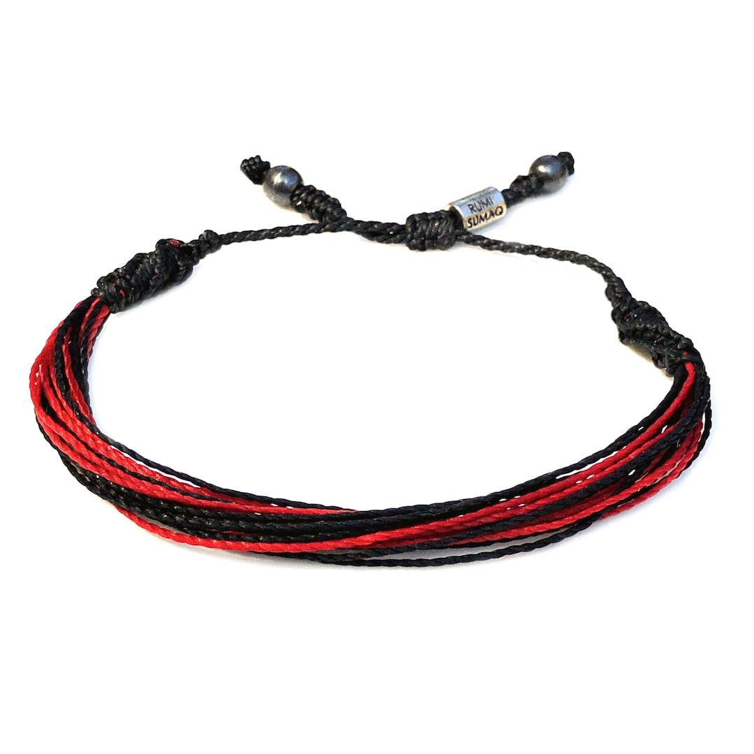 Red and Black Bracelet | Black and Red String Bracelet | Black Bracelet ...