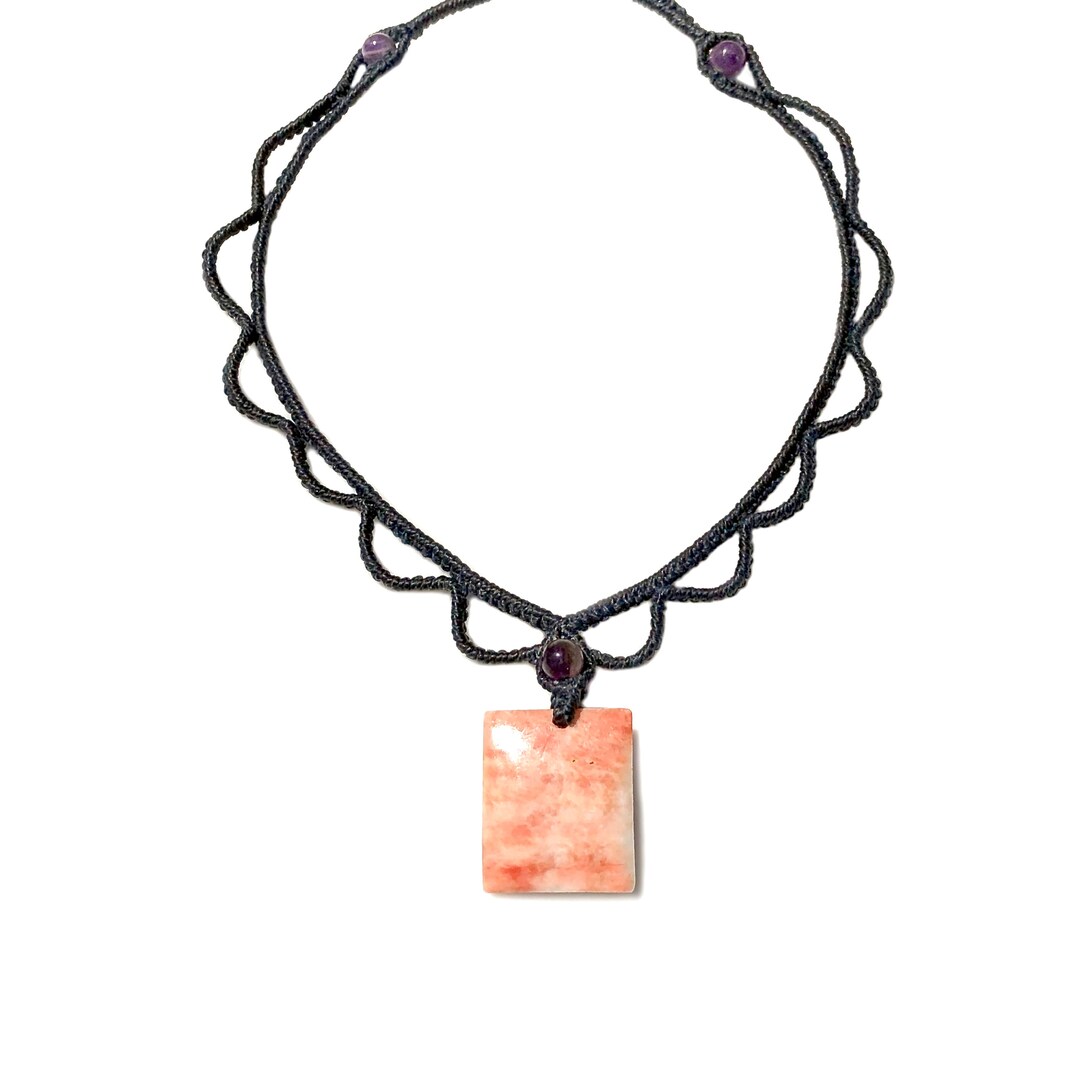 Macrame Shell Necklace Seashell Necklace Spiny Oyster Shell Necklace ...