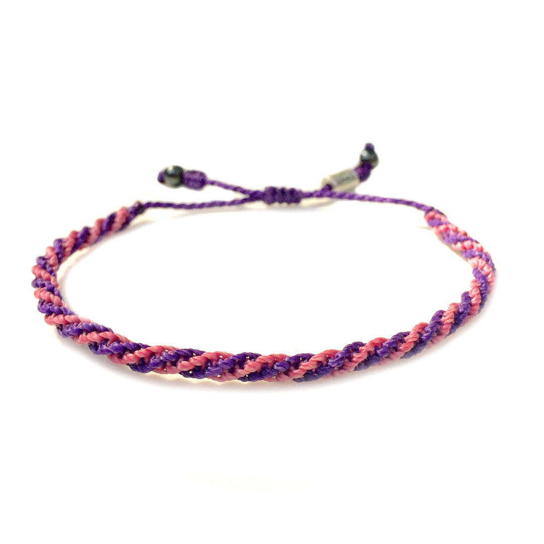 Pink and Purple Rope Bracelet | Purple Girl Bracelet | Pink Rope ...