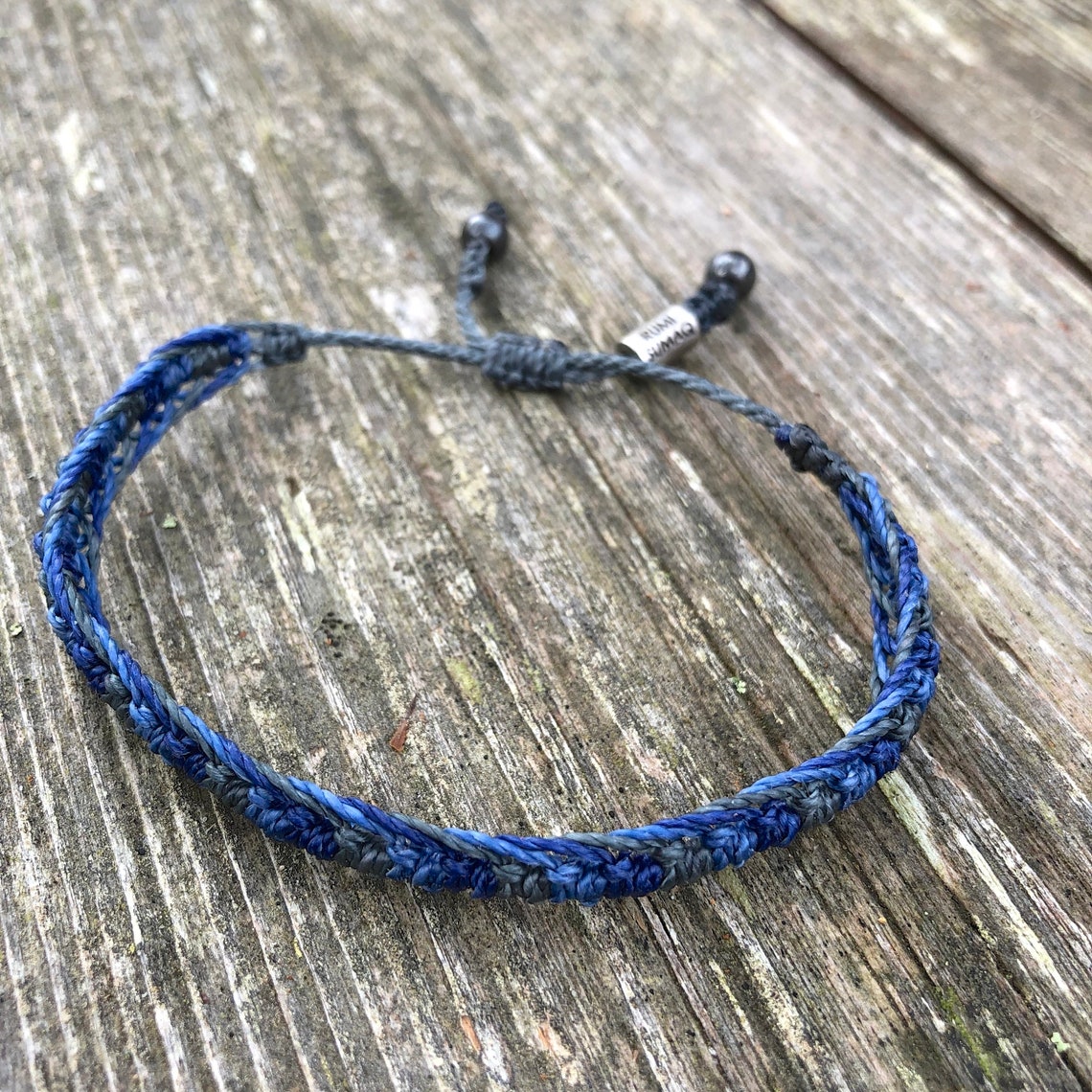 Blue Grey Bracelet Braided Bracelet Blue Surfer Bracelet | Etsy