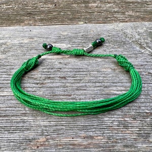 Green Organ Donation Awareness Bracelet, Handmade Adjustable String ...