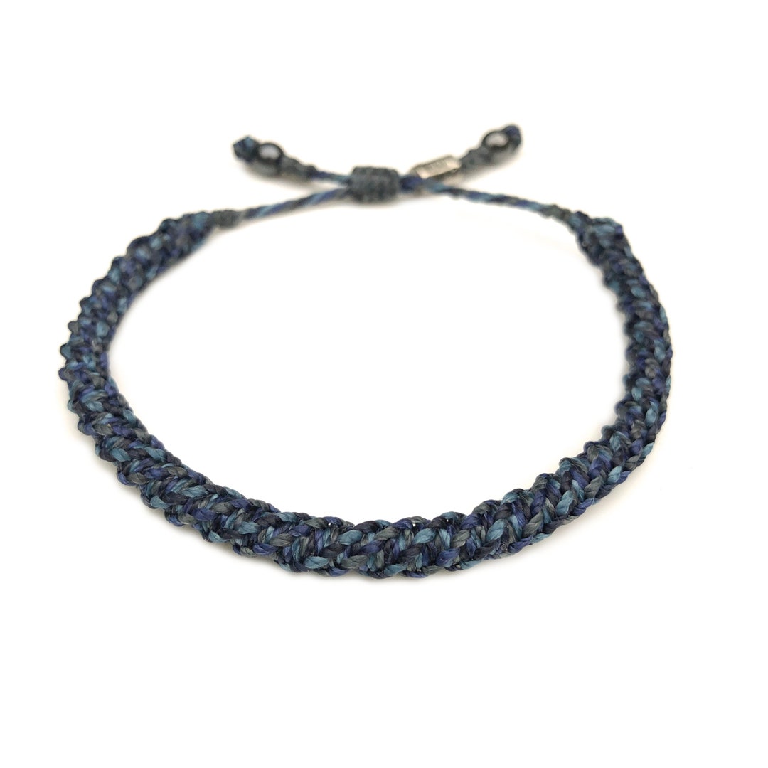 Mens Rope Bracelet | Mens Cord Bracelet in Blue and Gray | Men Gift for ...