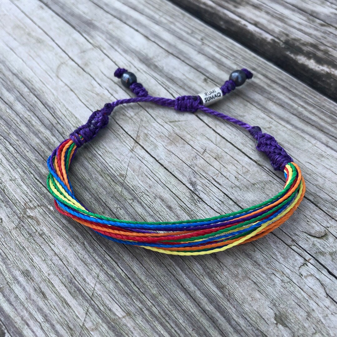 Pride Bracelet | Rainbow String Bracelet for Men Women and Kids - Etsy