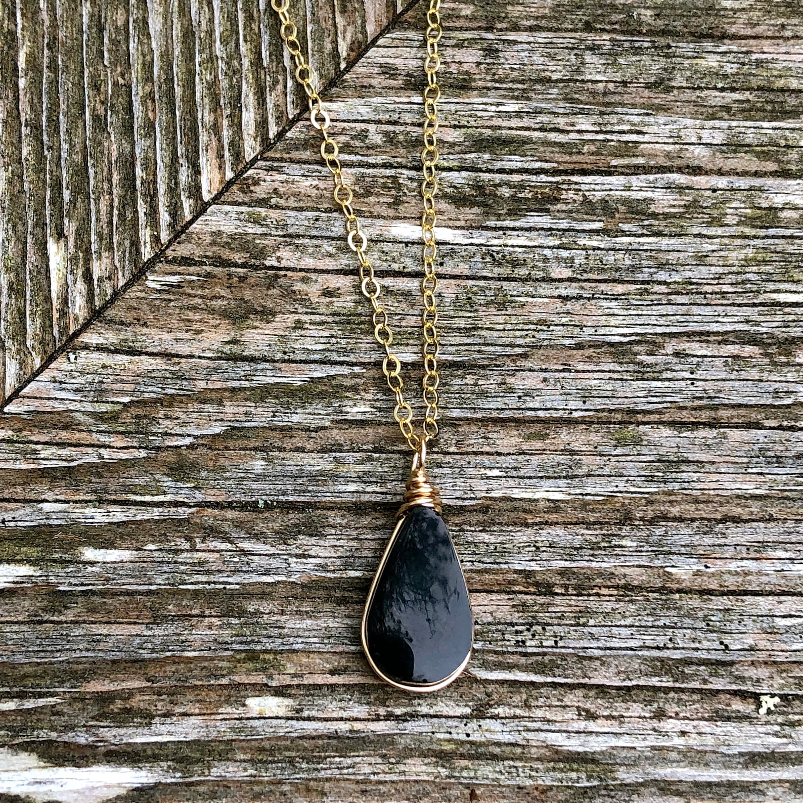 Black Obsidian Necklace and Obsidian Earrings Dainty Jewelry - Etsy