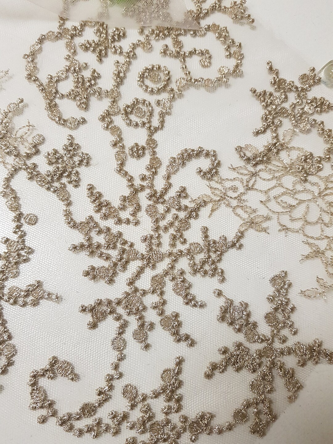 Couture French Embroidery Lace, Vintage Gold Embroidery, Vintage Style ...