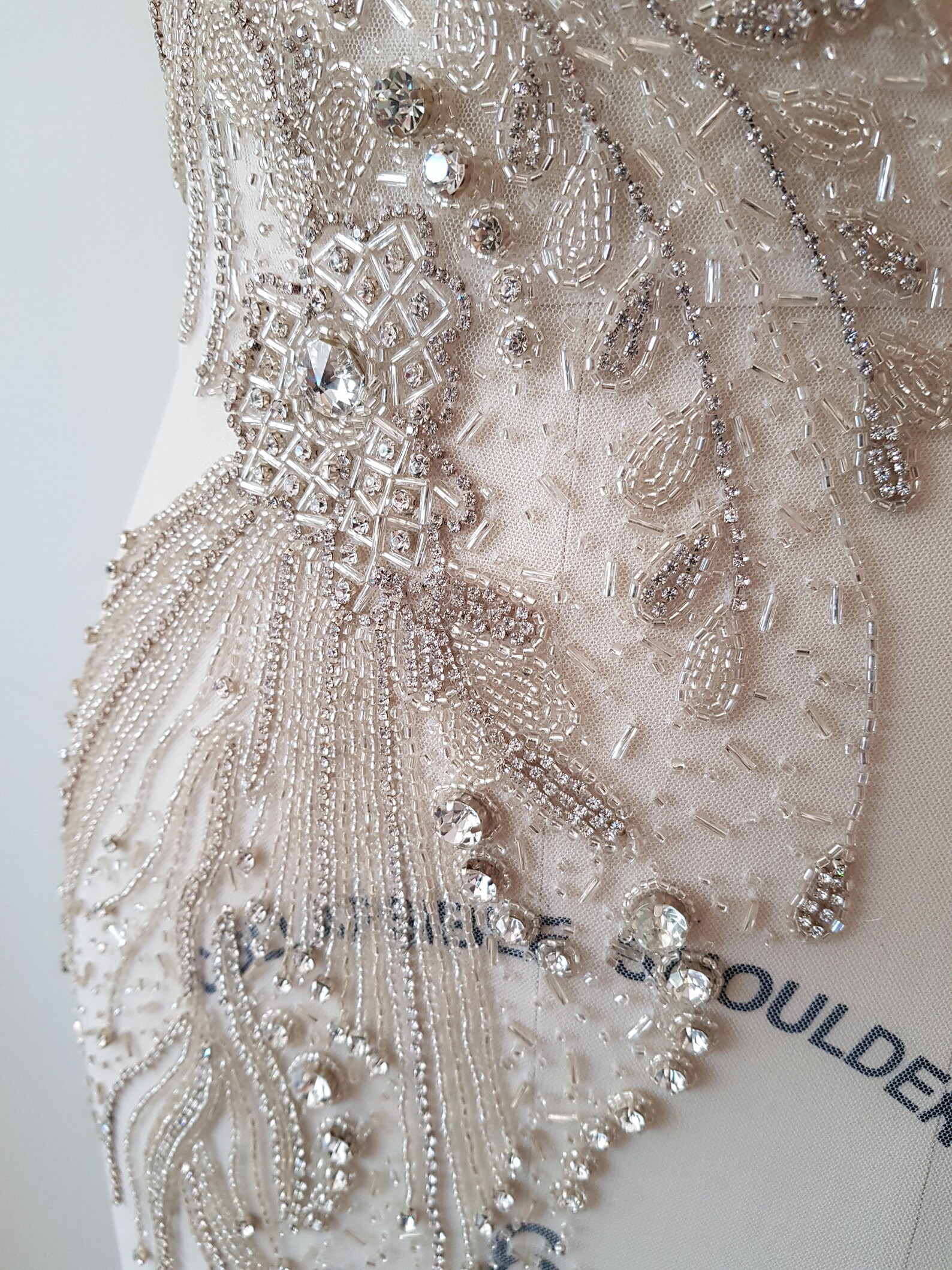 Hand Beaded Embroidery Large Assimetrical Motif - Etsy
