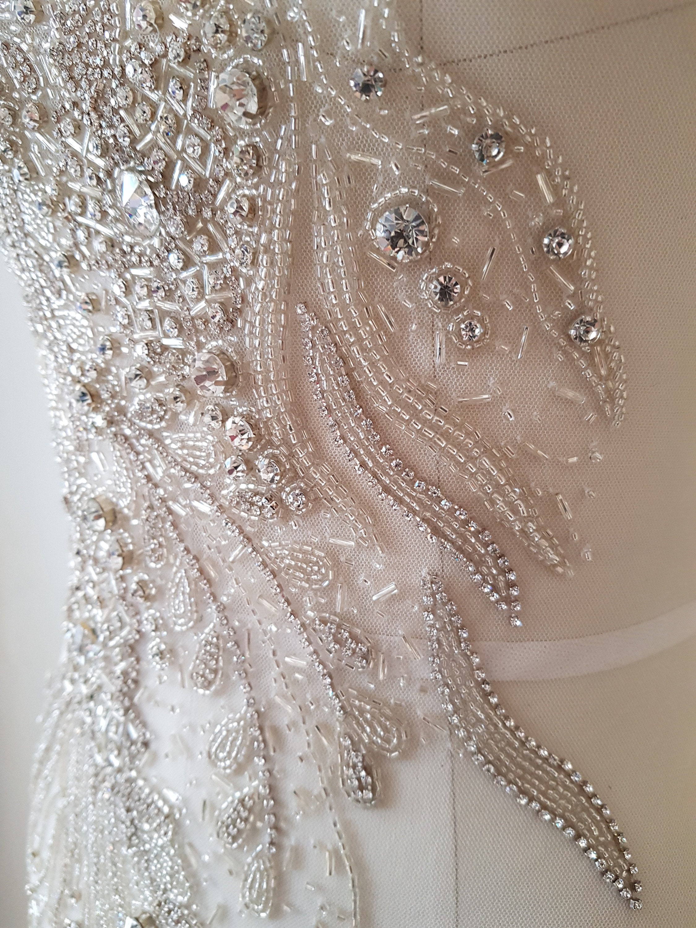 Hand Beaded Embroidery Large Assimetrical Motif - Etsy
