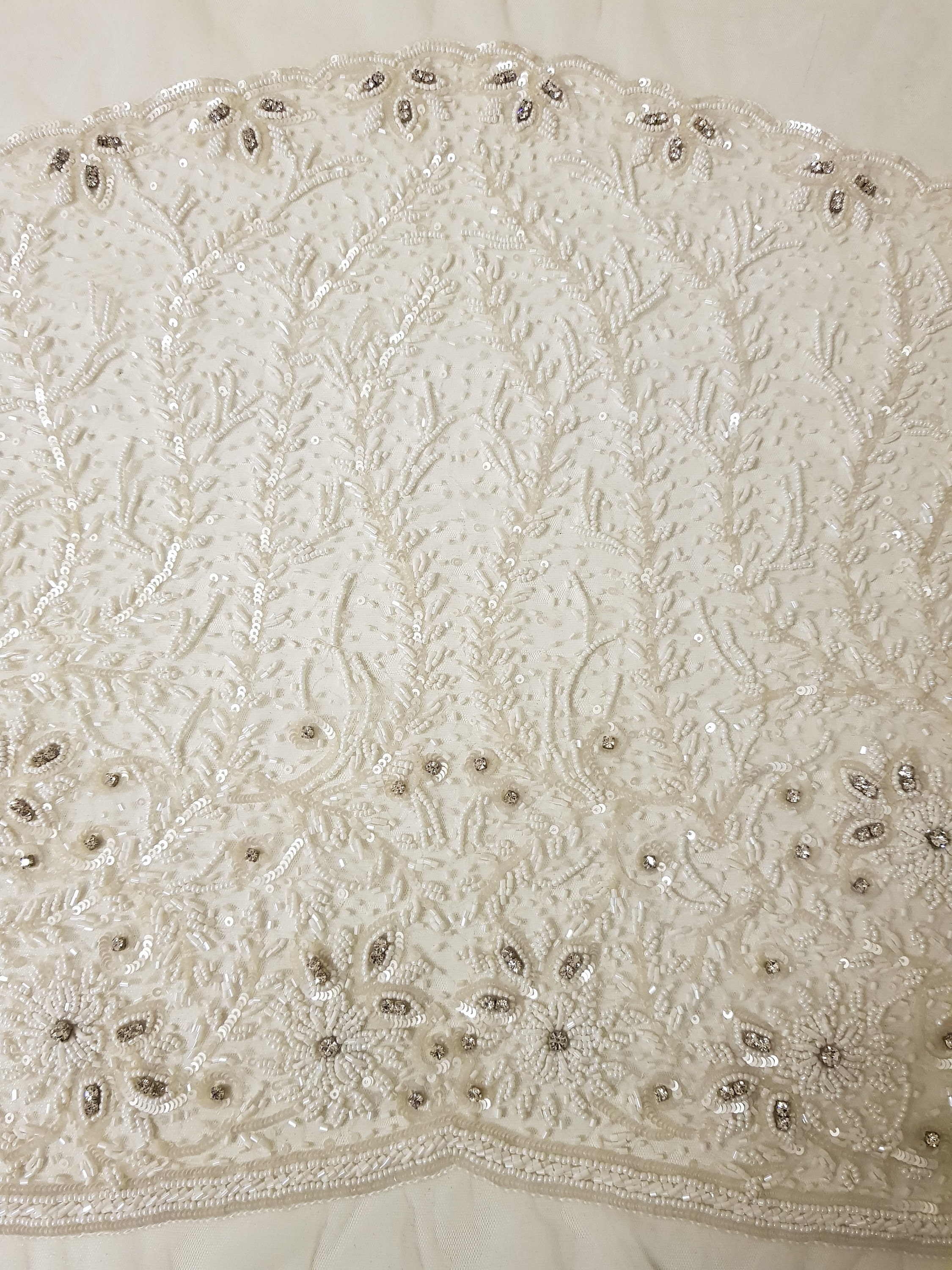 Hand Beaded and Embroidered Large Panel for Bridal Gown, Formal Dress ...