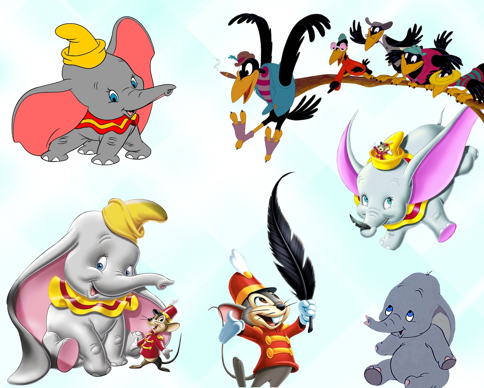Disney Dumbo Clipart Dumbo PNG Files Dumbo Characters | Etsy