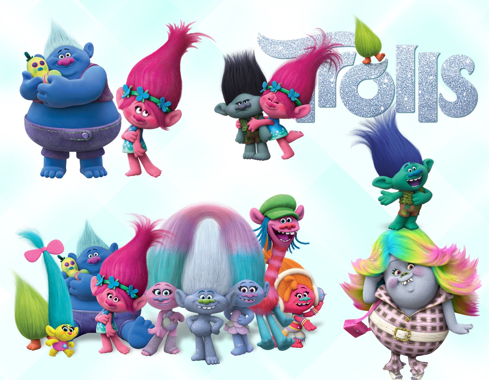 Trolls Clipart Trolls Characters PNG Printable Trolls | Etsy