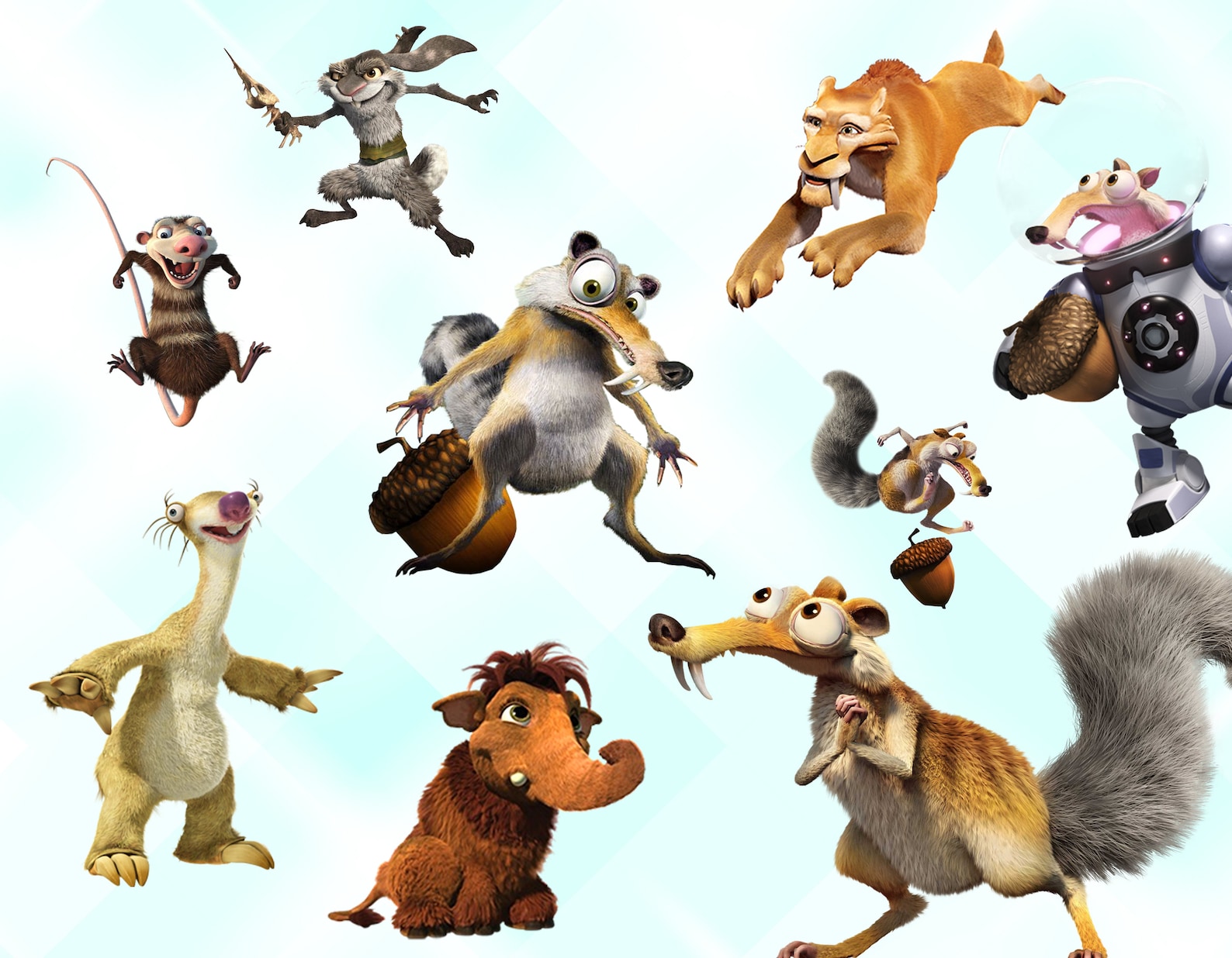 Ice Age Clipart Ice Age PNG Characters Ice Age PNG Files | Etsy