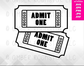 Admit One Ticket Svg - Etsy UK