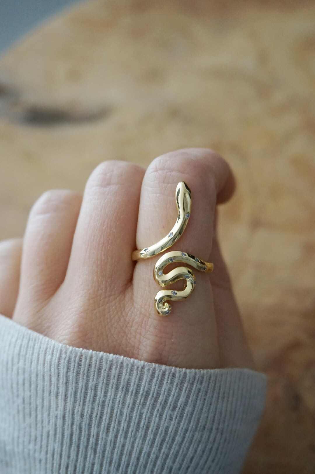 Bague Serpent Plaqué or Bague Réglable Snake Ring Bijou - Etsy