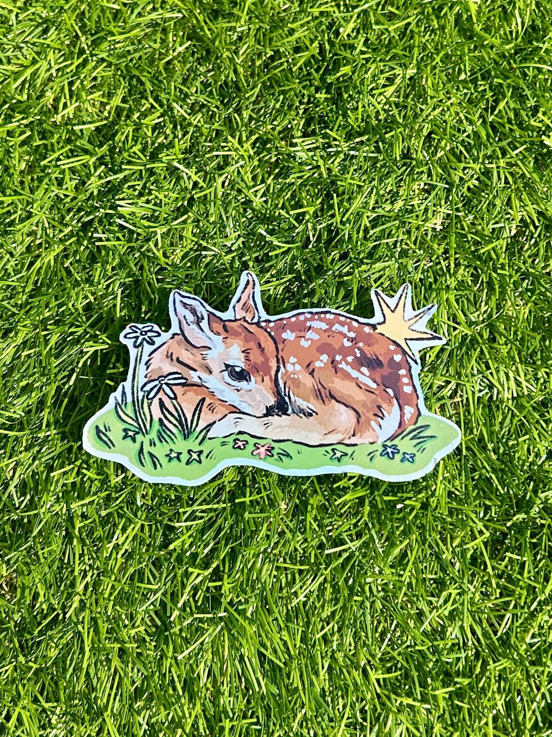 Laying Fawn; Holographic Sticker - Etsy Canada