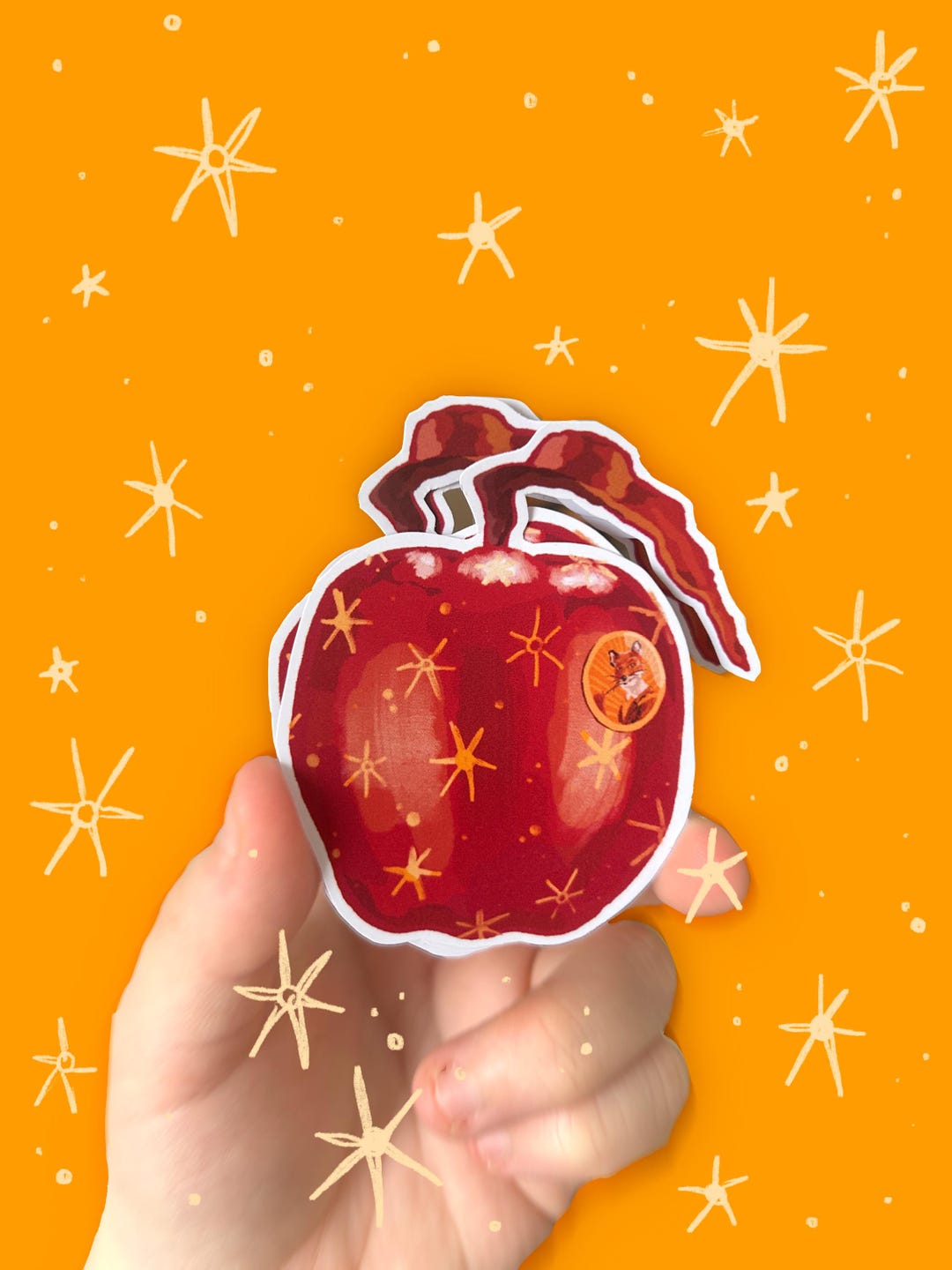 Fanastic Mr Fox Apple Sticker - Etsy