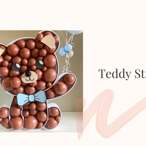 Teddy Bear Balloons Template and Tutorial, Teddy Bear Baby Shower Theme ...