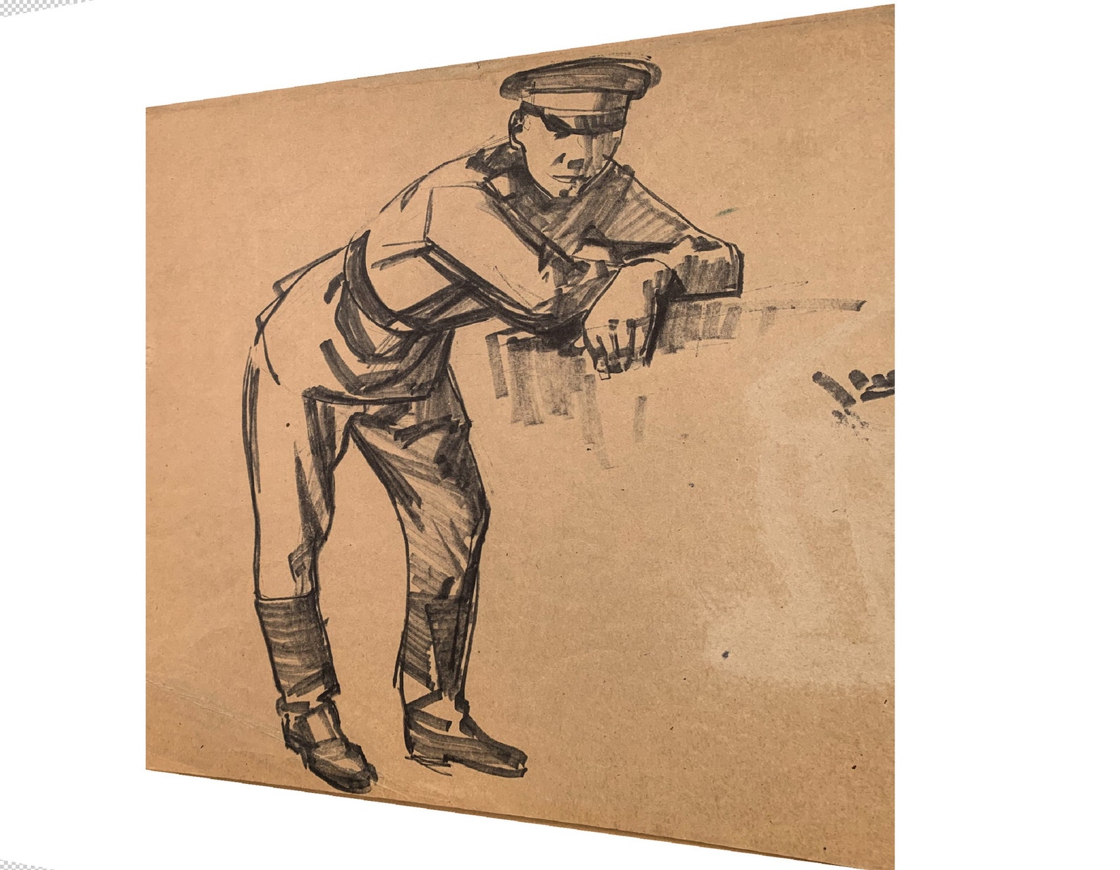 Vintage Soviet Ink Drawing, Military Portrait, Anatoly Kostenko Art - Etsy