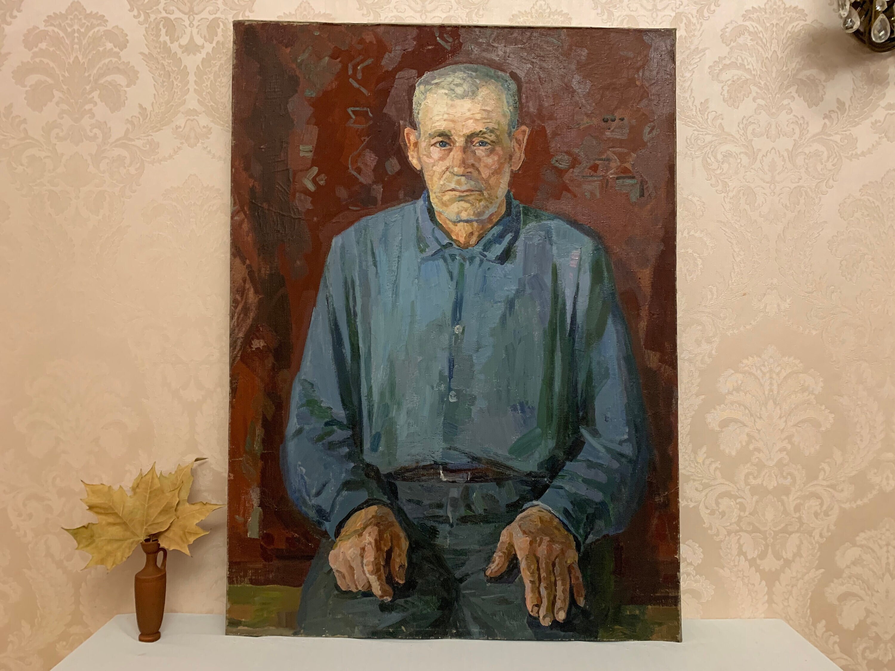 Antique Man Portrait Oil Painting, Old Man Portrait, Big Male Portrait ...