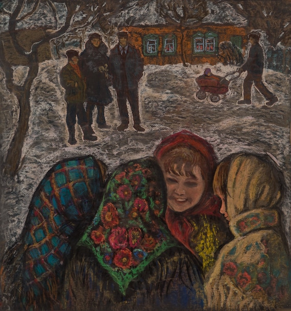 Original Antique Russian Pastel Painting Soviet Artist | Etsy