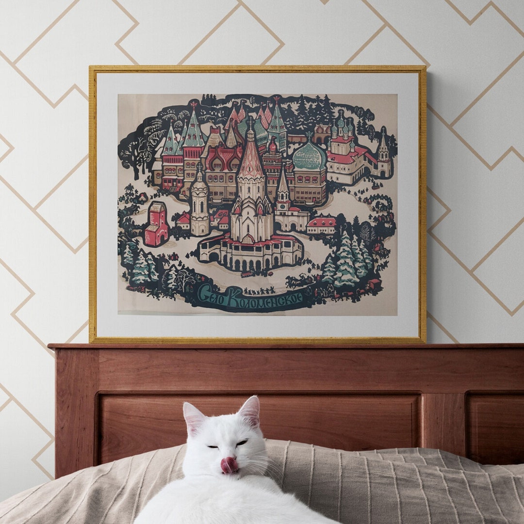 Vintage Linocut Print – Kolomenskoye Village, Signed Russian Art - Etsy