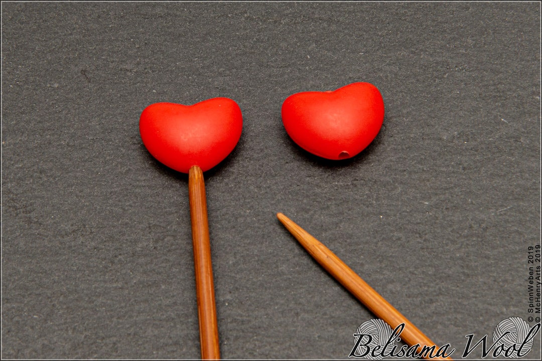 Stitch Stopper - 2 Pieces, Red Heart, Silicone, Needle Stopper ...