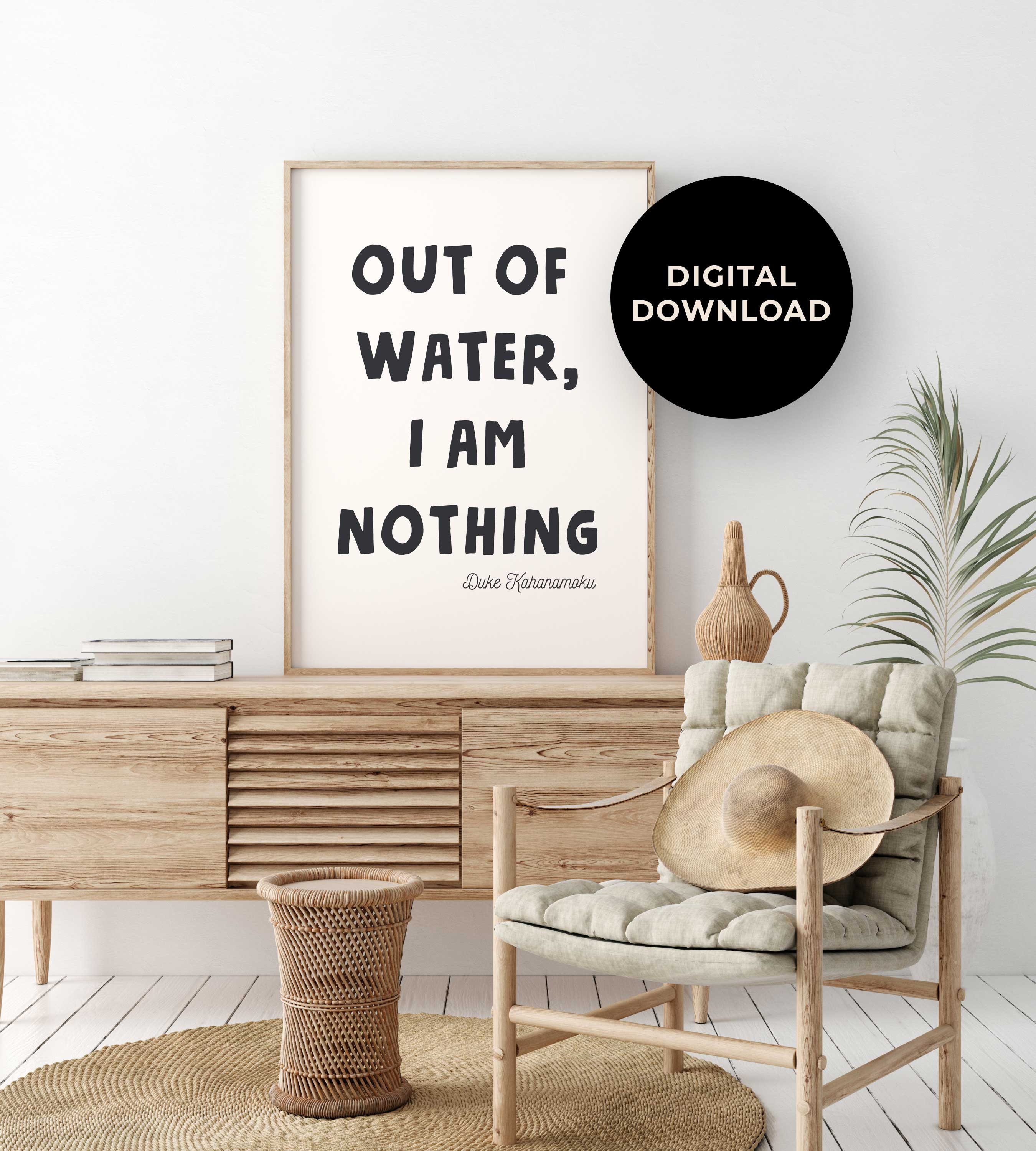 Beach Quotes, Surf Poster Digital Download, Hawaii Poster, the Duke ...