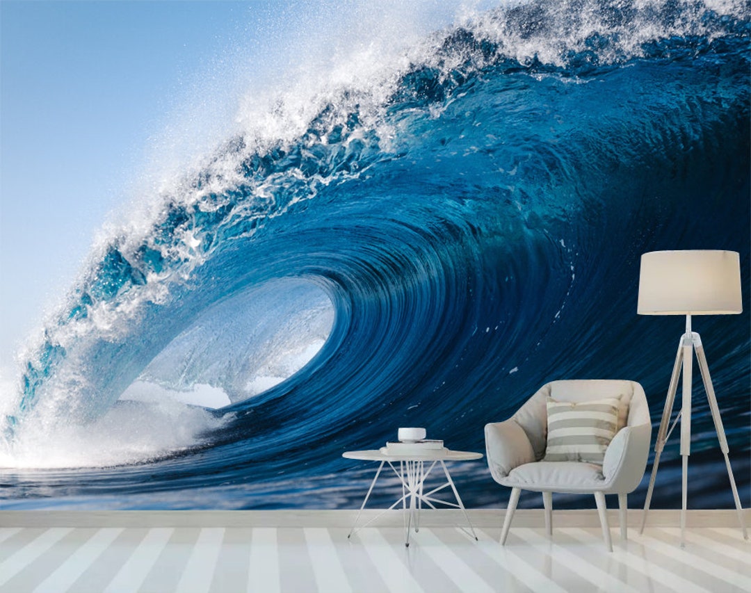 Ocean Wave Wallpaper Mural Removable Wallpaper Peel and Stick ,large ...