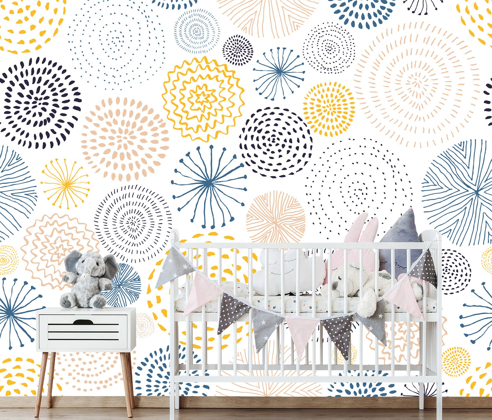 Abstract Circle Textures Wallpaper Self-adhesive Wall Mural | Etsy