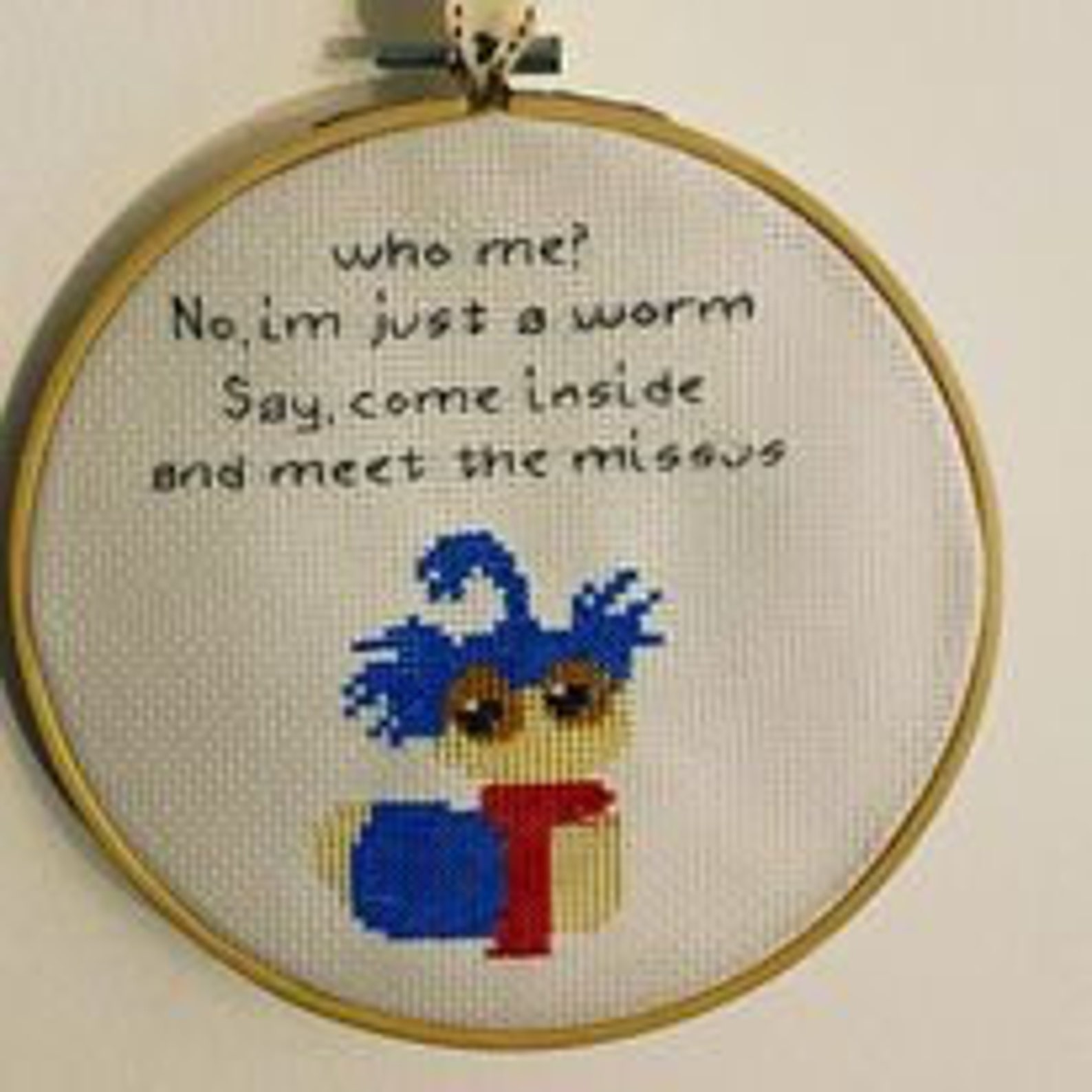 Labyrinth worm cross stitch PDF PATTERN ONLY | Etsy