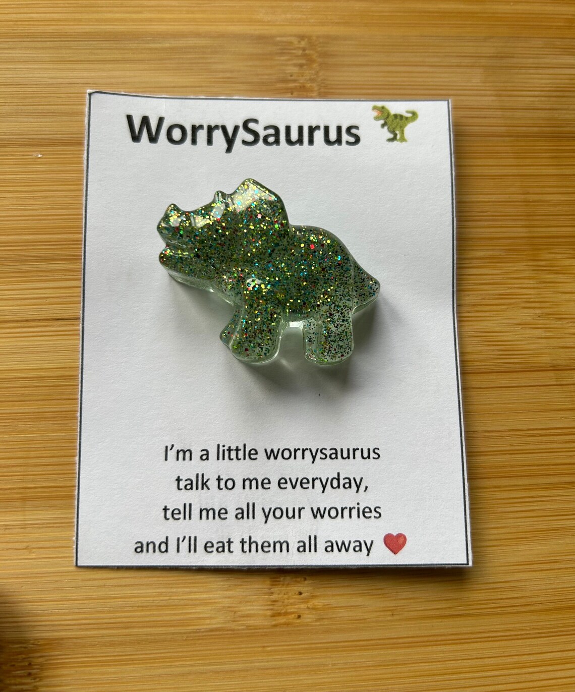 Resin Worrysaurus Dinosaurs Gift Gift for Anxiety Thinking of You Gift ...