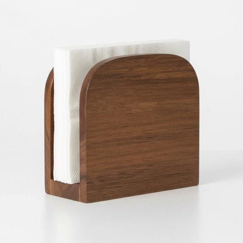 Napkin Holder for Table, Modern Brown Rosewood, Minimalist Design ...