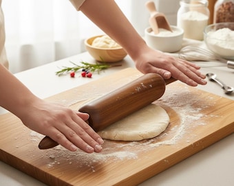 Wooden Rolling Pin: Traditional Baker Style, 14-inch Kitchen Utensil - Etsy