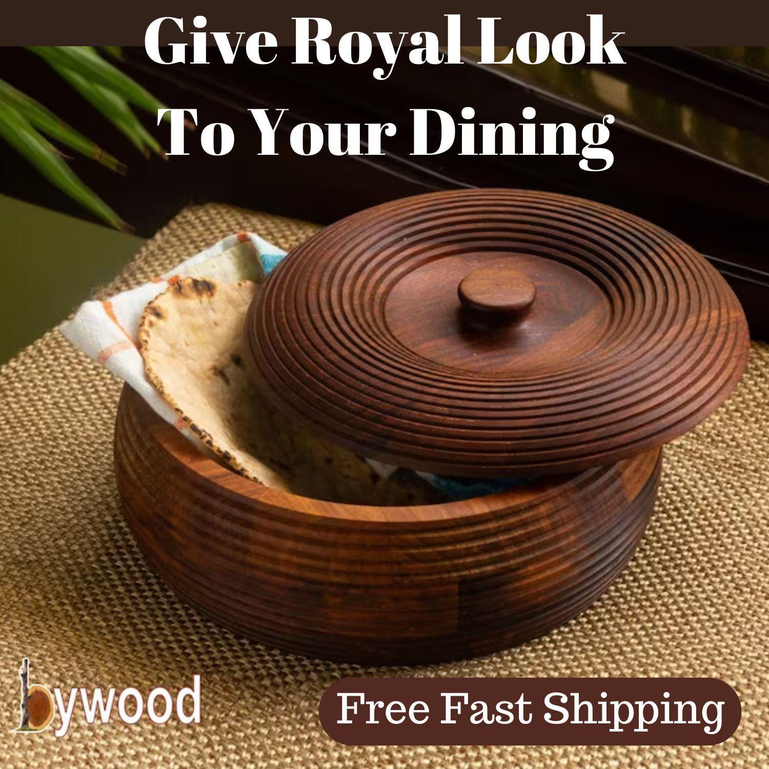 Wooden Tortilla/bread/roti/chapati Storage Box/keeper(rosewood, 8.5x4 ...